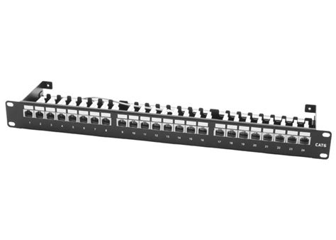 Cold Rolled Steel Cat6 Shielded Patch Panel Screened 568A B 24 Way Patch Panel
