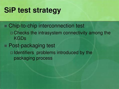PPT SiP Testing PowerPoint Presentation Free Download ID