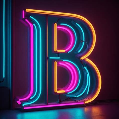 Premium Photo Neon Letter B