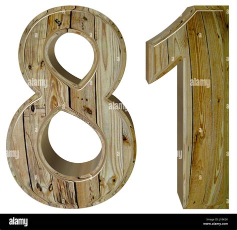 Numeral 81, eighty one, isolated on white background, 3d render Stock ...