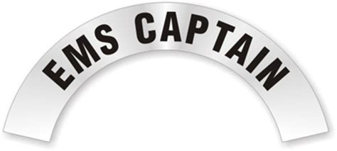 EMS Captain Rocker Hard Hat Decals Crescent Shaped Decals Signs SKU