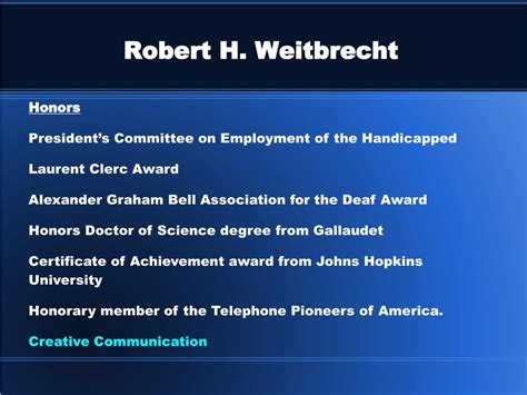 Ppt Robert H Weitbrecht Powerpoint Presentation Free Download Id