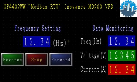 HMI Proface Modbus RTU Inovance MD200 Tutorial Plc247