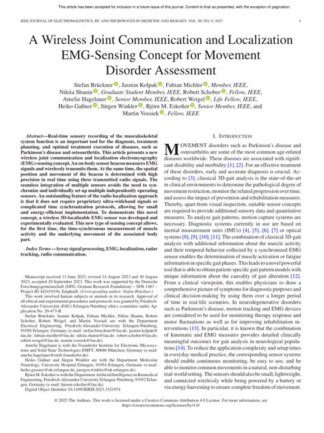 Pdf A Wireless Joint Communication And Localization Emg Sensing Concept For Movement Disorder