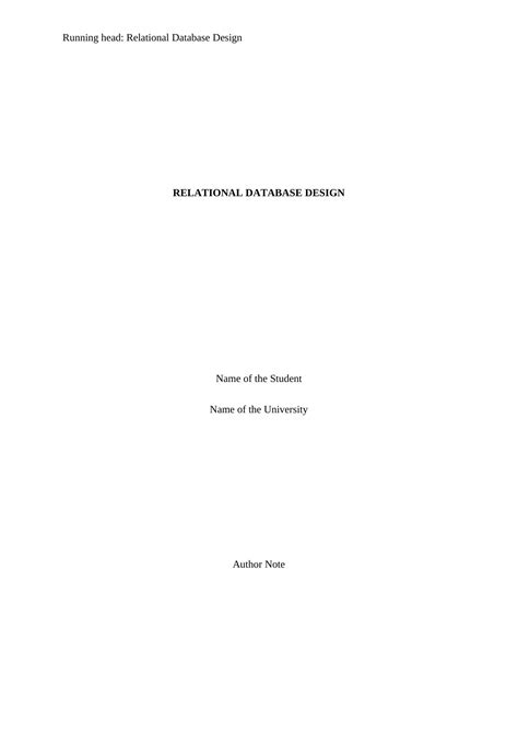 KameelPerd Relational Database Design And Normalization