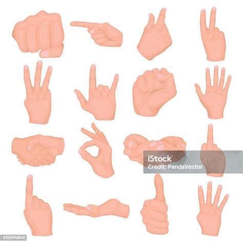 손 제스처는 만화 스타일의 아이콘을 설정합니다 큰 컬렉션의 벡터에 대한 스톡 벡터 아트 및 기타 이미지 벡터 보시 사람 손가락 Istock