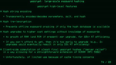 Yescrypt Large Scale Password Hashing Slide 74 Bsidesljubljana 2017