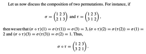 abstract algebra about the operation of permutations mathematics