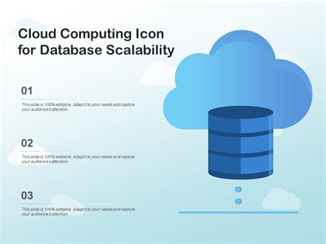Cloud Computing Icon For Database Scalability Presentation Graphics