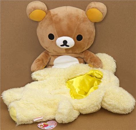Huge Rilakkuma Plush Toy Brown Bear In Bunny Suit Plush Toys Kawaii