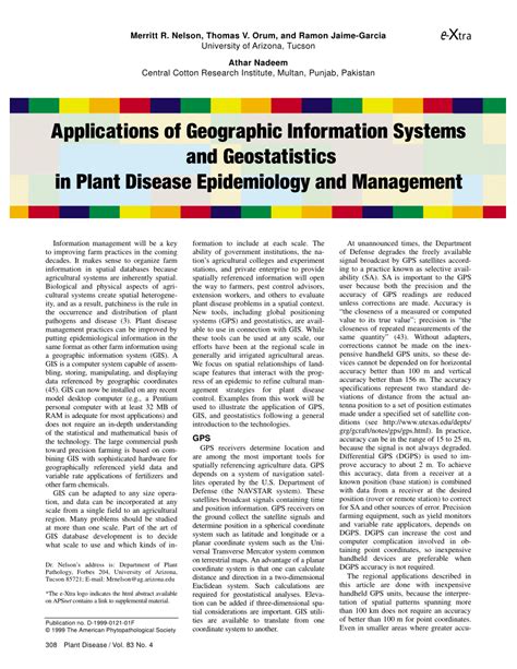 Pdf Applications Of Geographic Information Systems And Geostatistics In Plant Disease