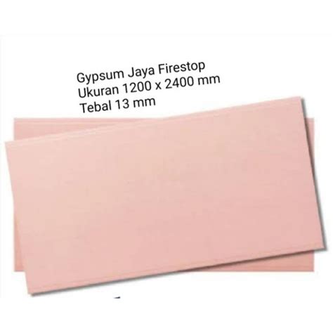 Jual Gypsum Firestop Jayaboard 13mm X 1200 X 2400 Mm 13mm Kab
