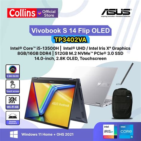 Jual Asus Vivobook S 14 Flip Oled Tp3402va I5 13500h 512gb 14 28k W11