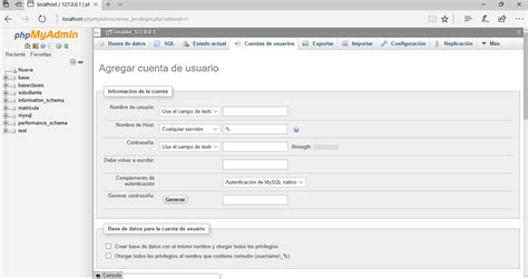 CREAR UN USUARIO EN MYSQL PARA CADA ROL