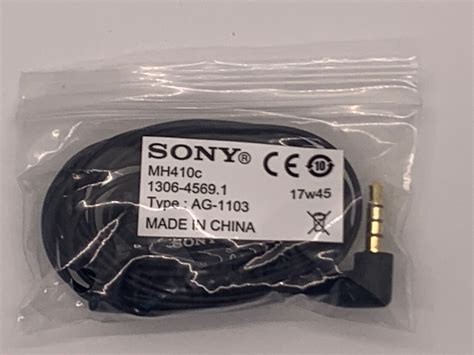 SONY MH410C Earbuds XPERIA Black Wired with microphone 3.5mm 4 Pole ...