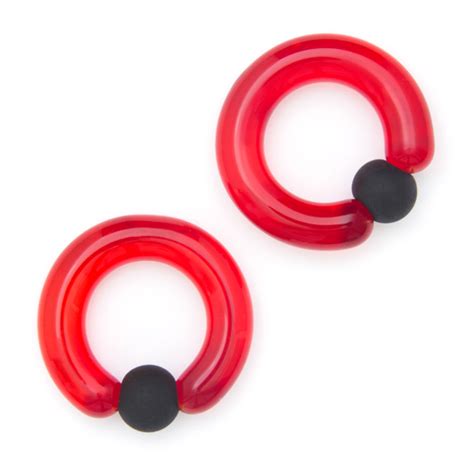 Simple Captive Bead Rings Ruby Gorilla Glass