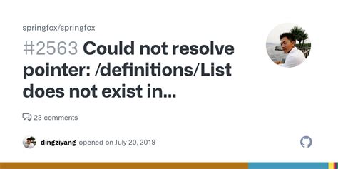 Could Not Resolve Pointer Definitionslist Does Not Exist In Document