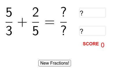 adding fractions scored practice geogebra