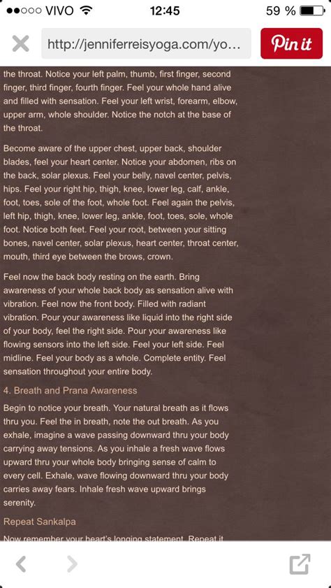 Yoga Yoga Nidra Script
