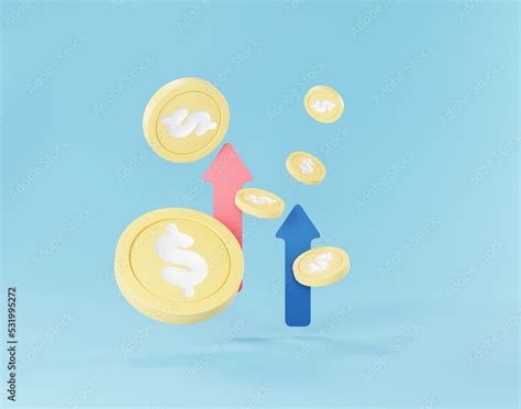 3d Render Of Golden Dollar Coins Stack In Saving Money For Goal With