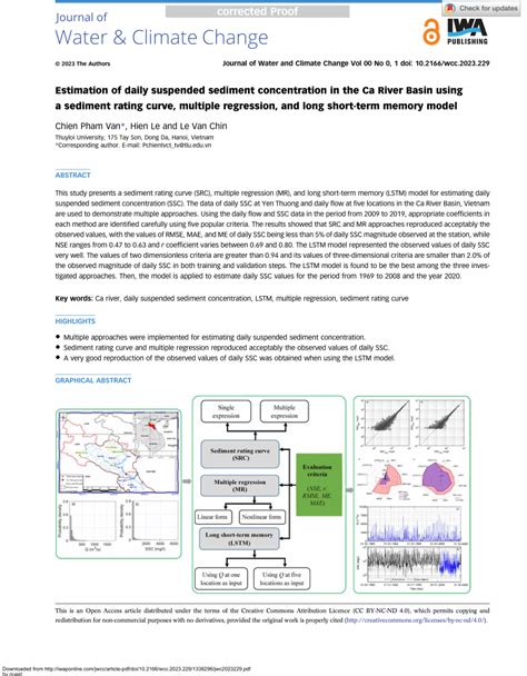 pdf estimation of daily suspended sediment concentration in the ca river basin using a