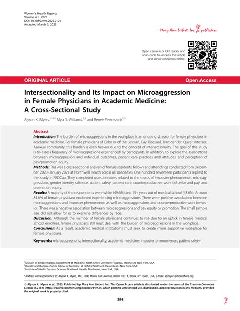 Pdf Intersectionality And Its Impact On Microaggression In Female Physicians In Academic