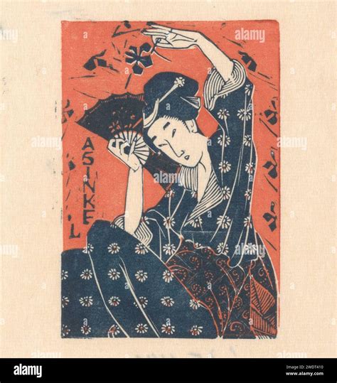 A Sinkel Advertising Card With Japanese Wife Mathieu Lauweriks After