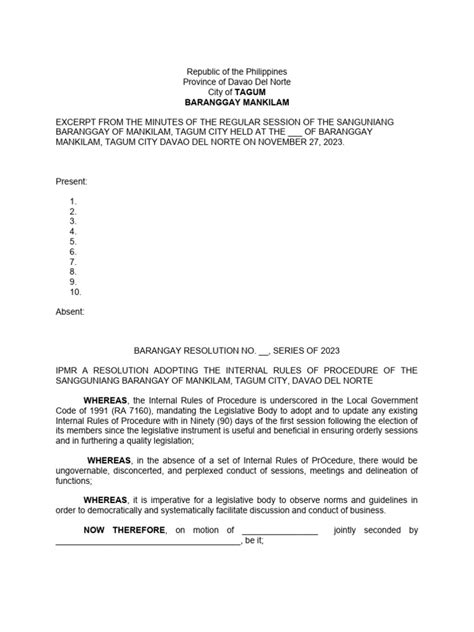Internal Rules And Procedures Pdf Committee Quorum