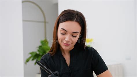 Permanent Makeup Artist At Work Focused And Professional Stock Video