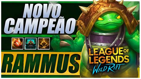 Testei o NOVO CAMPEÃO do LoL Wild Rift l RAMMUS Jungle Gameplay em PT