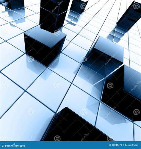 Dark Blue Metallic Cubes Stock Illustration Illustration Of Background 19041478