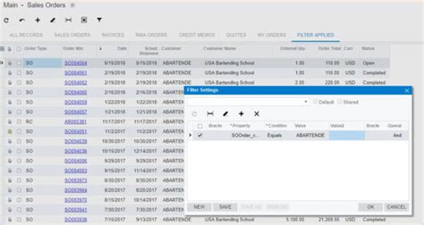 Missing Screens And Disappearing Filters In Acumatica