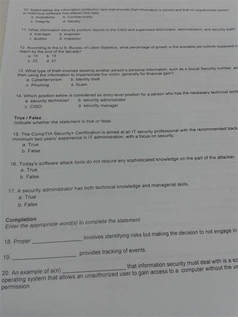 Network Security Quiz 1 All Test Answers