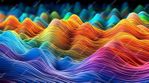Premium Ai Image Colorful Psychedelic 3d Waveforms Generative Ai