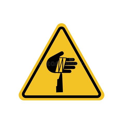 Sharp Element Warning Sign With Yellow Triangle Board Stock Vector