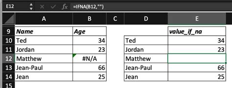 Ifna Formula In Excel