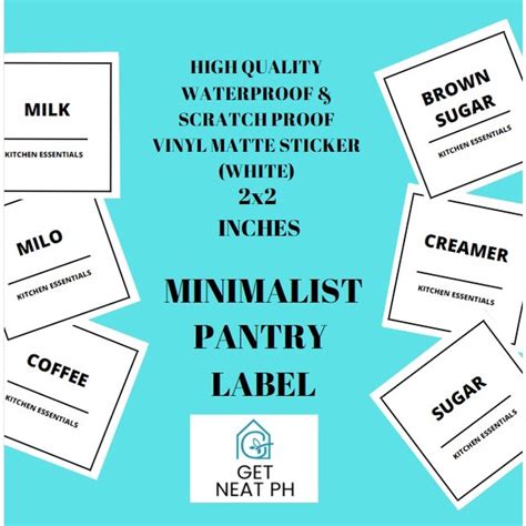 Minimalist Pantry Bath Label Waterproof And Scratchproof Vinyl Matte