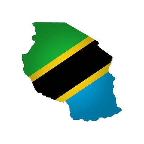 Isolated Illustration With National Flag With Shape Of Tanzania Map