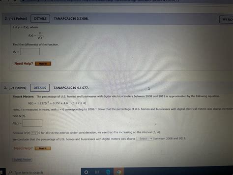 solved let y f x where f x x11 find the differential of