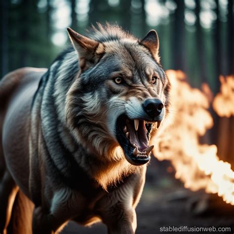 Mythical Hybrid Creature Tiger Elephant Sharp Teeth With Muscles