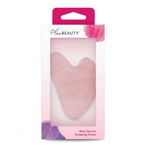 Plum Beauty Rose Quartz Facial Sculpting Gua Sha Stone
