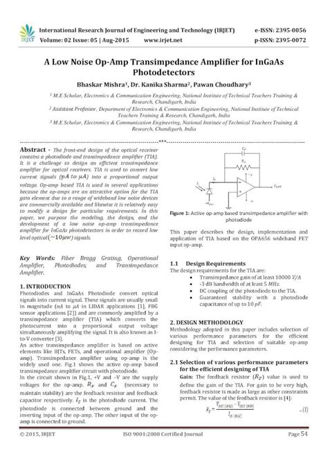 pdf irjet a low noise op amp transimpedance amplifier for ingaas