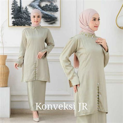 Jual Nurhalizah Set Baju Kurung Melayu Satin Velvet Setelan Kebaya Modern Oneset Kurung