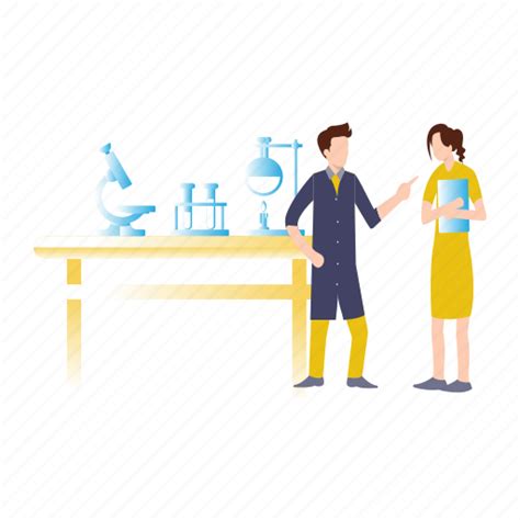 Lab Experiment Science Microscope Girl Icon Download On Iconfinder