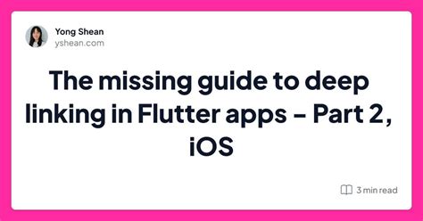 The Missing Guide To Deep Linking In Flutter Part 2 Ios Rflutterdev