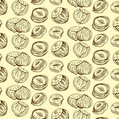 Premium Vector Hazelnuts Seamless Pattern Vector Illustration Of