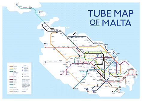 Map Of Malta Tube Transport Network