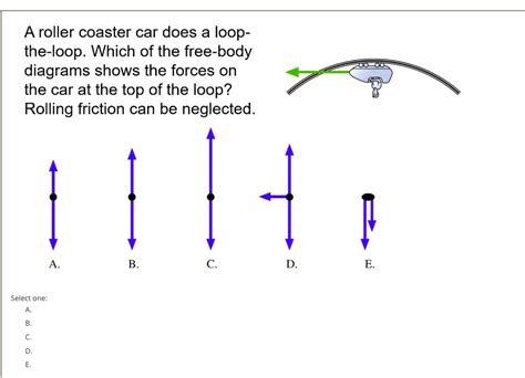 solved a roller coaster car does a loop the loop which of the free