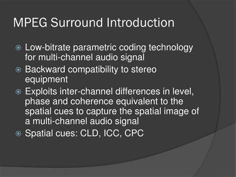 Ppt Mpeg Surround Powerpoint Presentation Free Download Id2507120