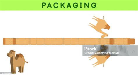 파티 호의 상자 다이 컷 낙타 디자인 과자 사탕 작은 선물 빵집 패키지 템플릿 어떤 목적을 위한 훌륭한 디자인 생일 베이비 샤워